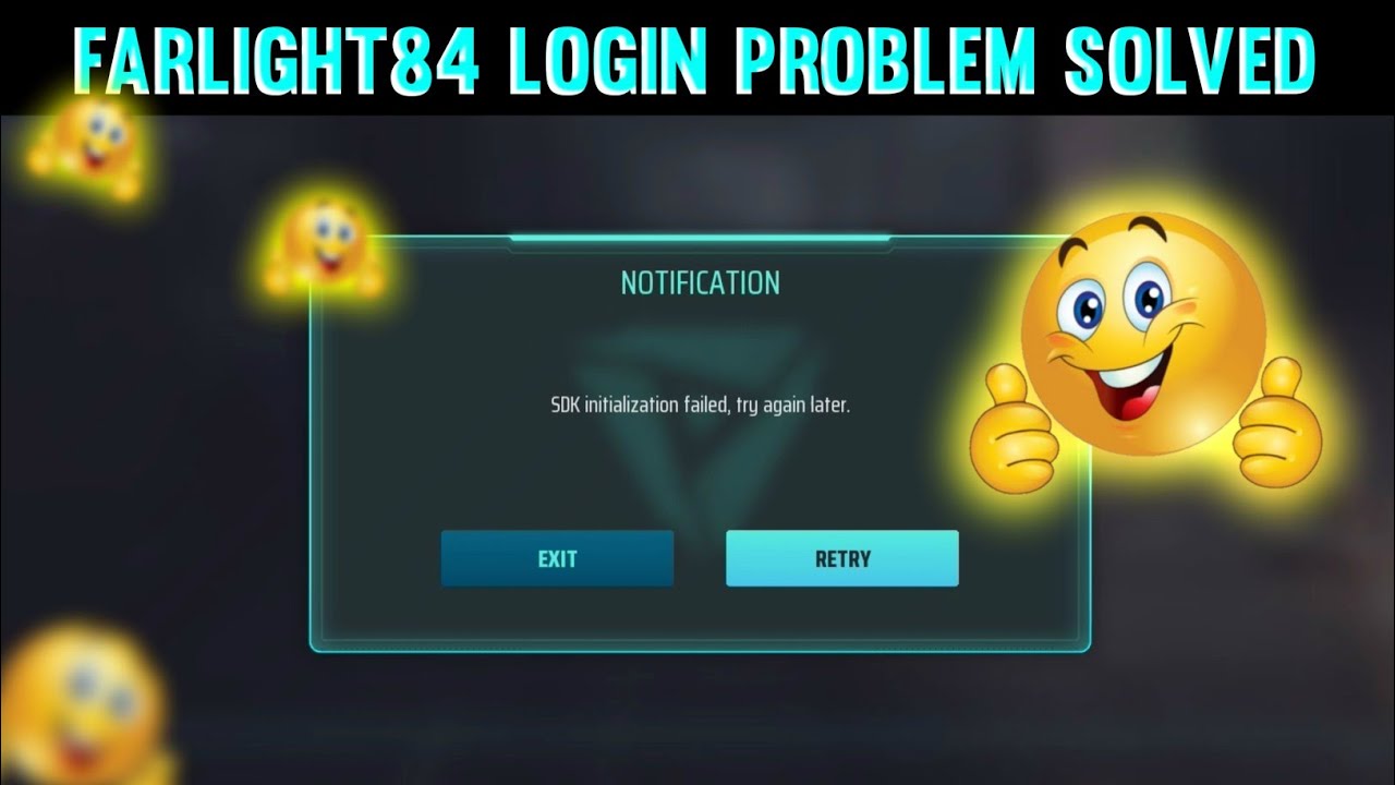 farlight84 login problem solved | SDK intialization failed, try again later | - YouTube