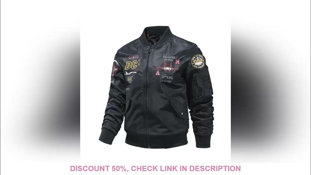 MA1 pilot jacket men'sspring and autumn American loose fitting casualembroidery baseball collar ...