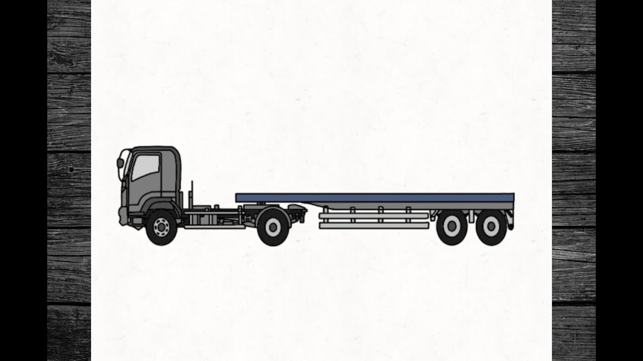 cara menggambar truk mudah untuk pemula,|how to draw truck easy step by ...