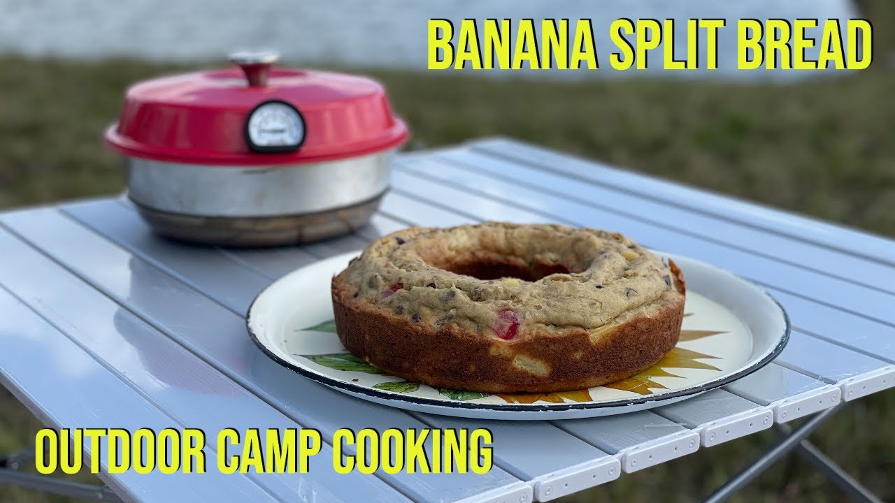 BANANA SPLIT BREAD - OUTDOOR CAMP COOKING | OMNIA OVEN - YouTube