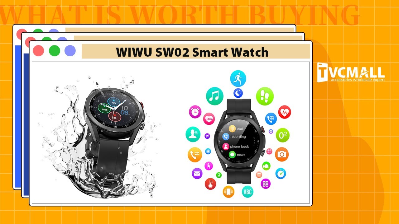 WIWU SW02 Multifunction 1.3inch IPS Touch Screen Smart Watch - YouTube
