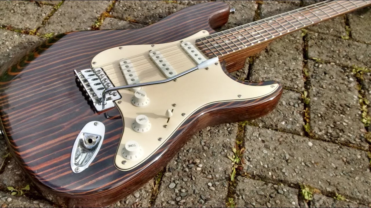 zebrawood stratocaster from china - YouTube