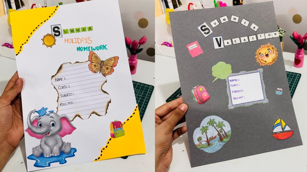 Sūmmēr Holīday Homēwork Frōnt Pāge Idēaꈍ⁠ᴗ⁠ꈍ🌞 |How to make Front page ...