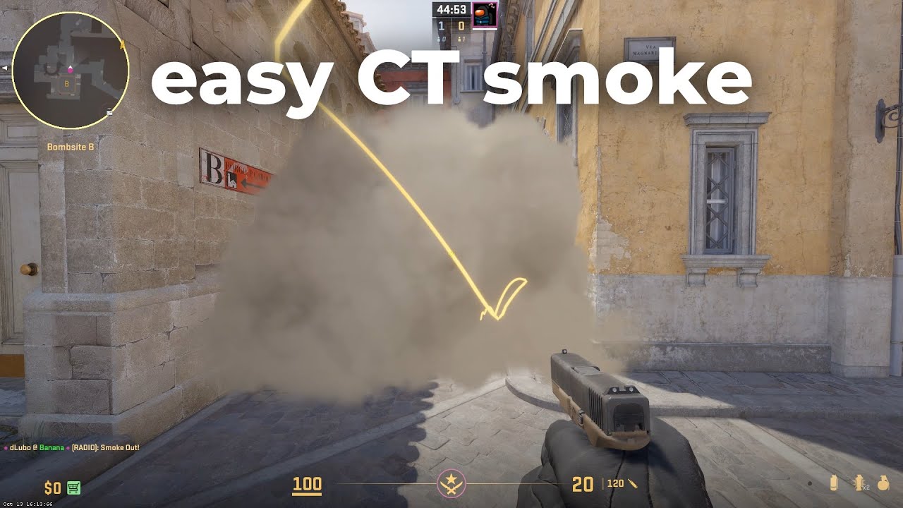 Inferno B-Site CT smoke (CS2) - YouTube