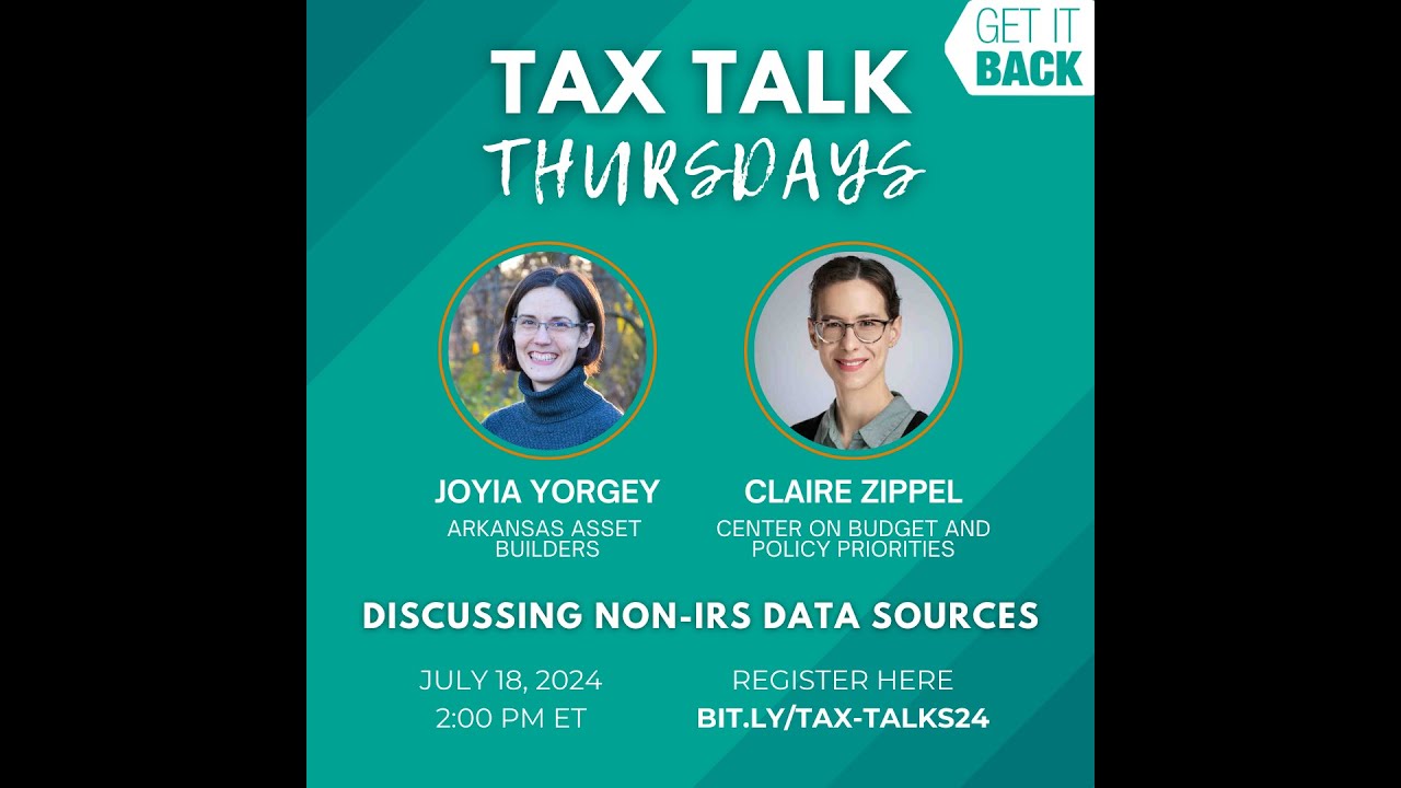 Tax Talk Thursdays: Data Sources for Free Tax Filing Programs - YouTube