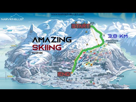 Skiing top to bottom || Narvik Narvikfjellet Norway || Bad weather ...