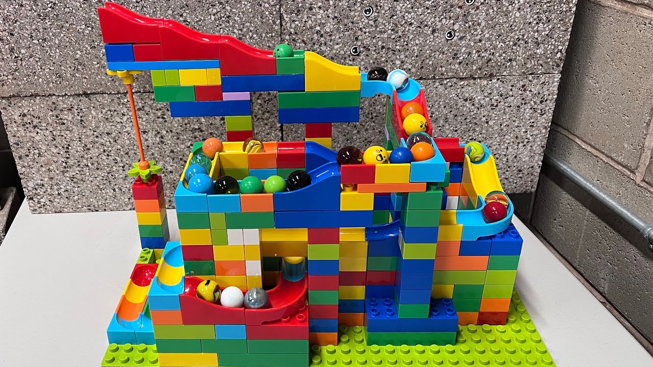 Marble Run ASMR Lego Tower Build and Play - YouTube