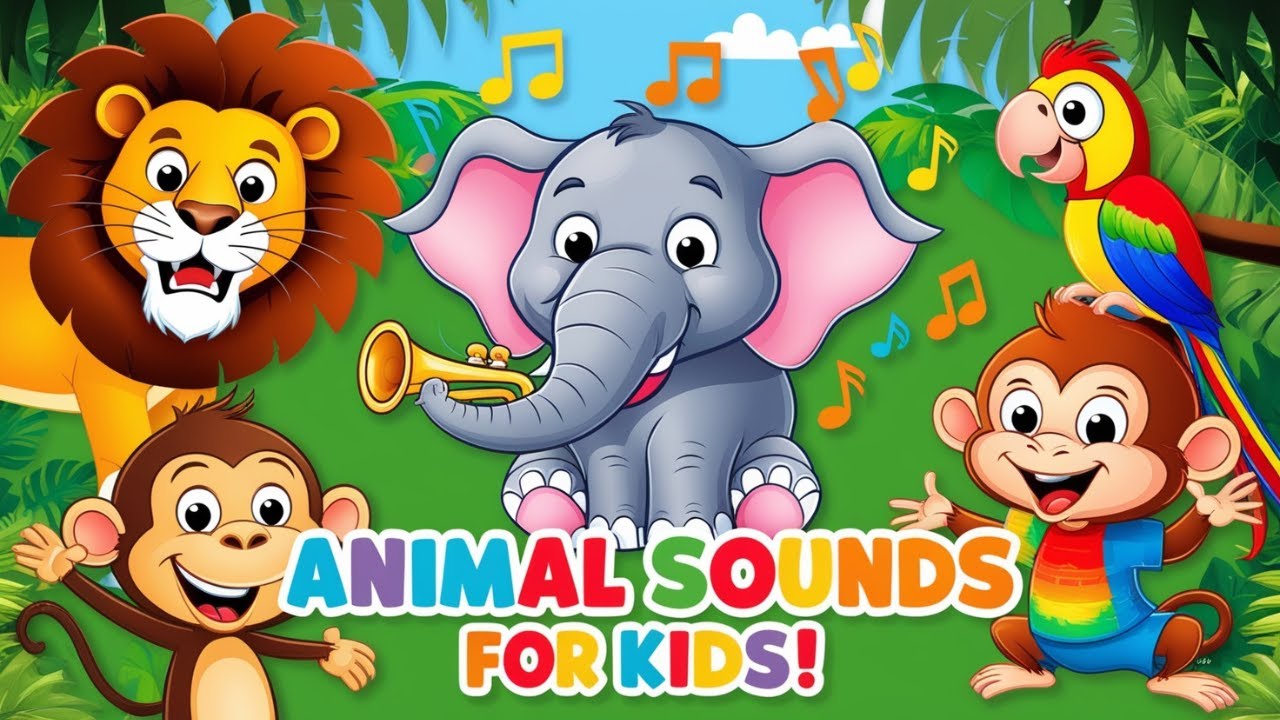 "Fun Animal Sounds for Kids! 🐒🦁🐘 | Learn Animal Sounds and Names | Kids ...