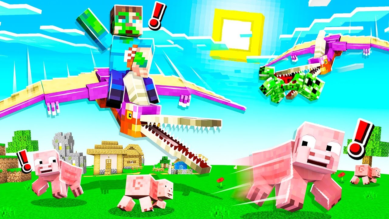 HOW to FLY ON DINOSAURS in MINECRAFT! - YouTube