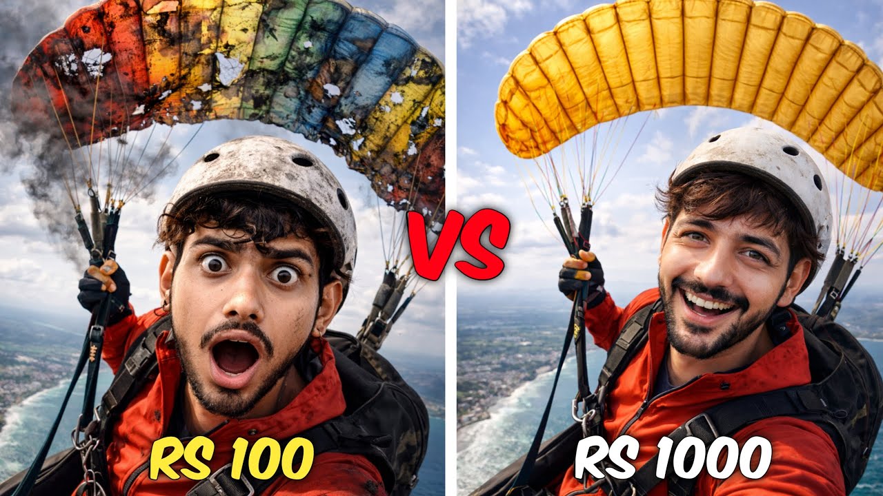 ₹10 vs ₹100 vs ₹1000 Parachute 😱 | Kaunsa Bacha? - YouTube