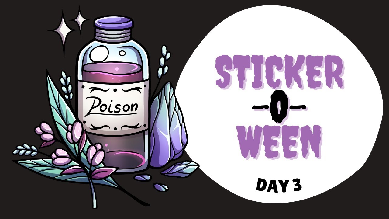 Sticker-o-ween Day 3 - Poison sticker | [Speedpaint] - YouTube