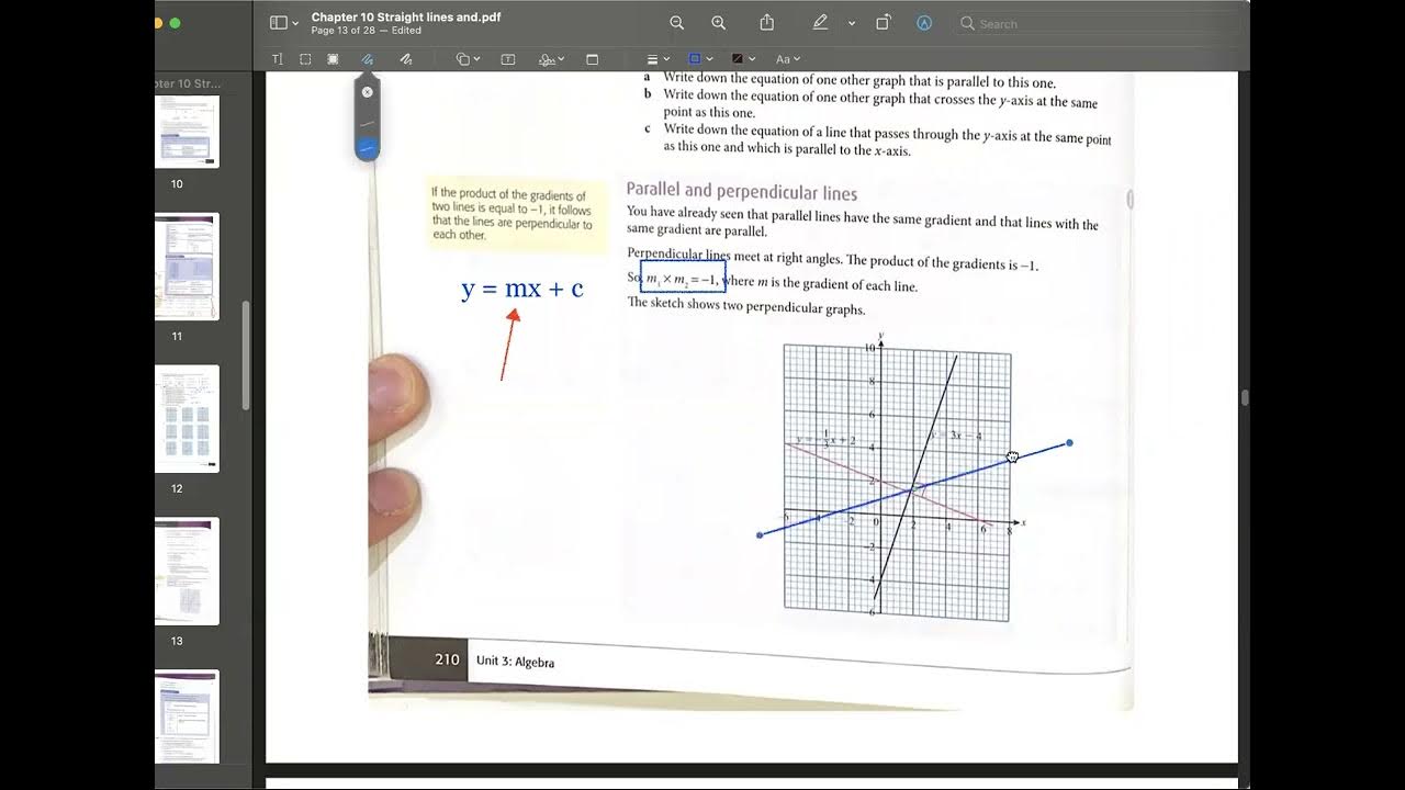 10.5 Parallel and Perpendicular lines Teaching - YouTube