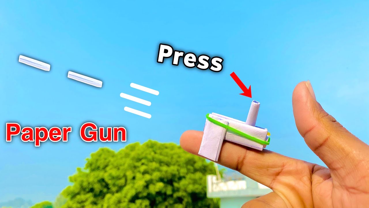 How to make amazing paper gun | How to make paper mini gun experiment ...