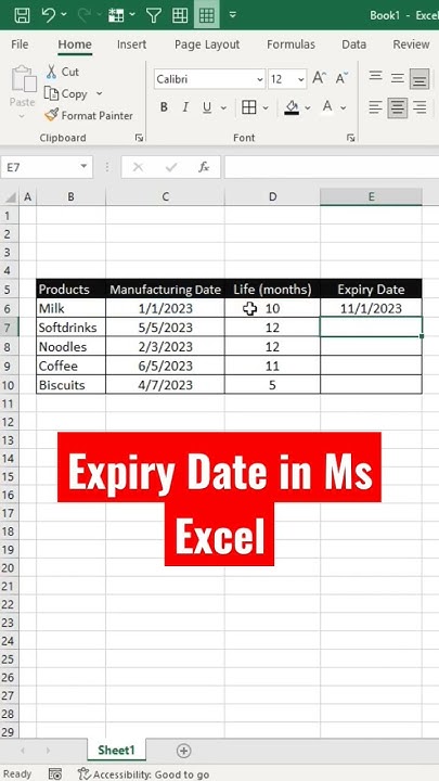 How to set EXPIRY Date in Excel. - YouTube