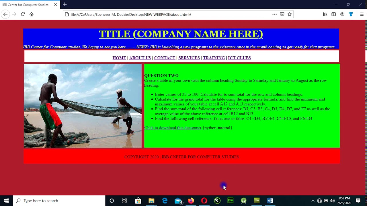 Lesson 7 Creating Rollover Image In Your Webpage And Adding More