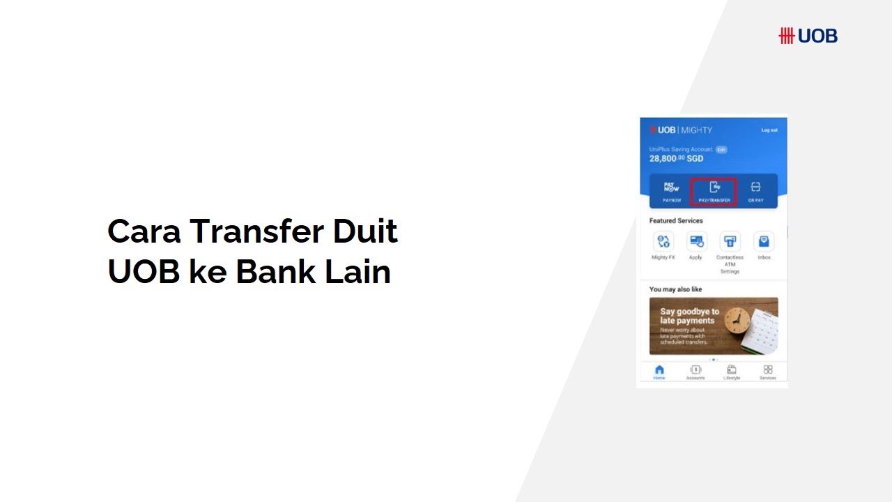 Cara Transfer Duit UOB ke Bank Lain Melalui Online - YouTube