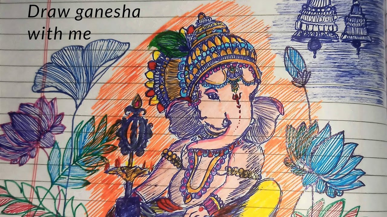 Draw ganesha with me 🐘|How to draw|learn|with|me|#learnwithme - YouTube