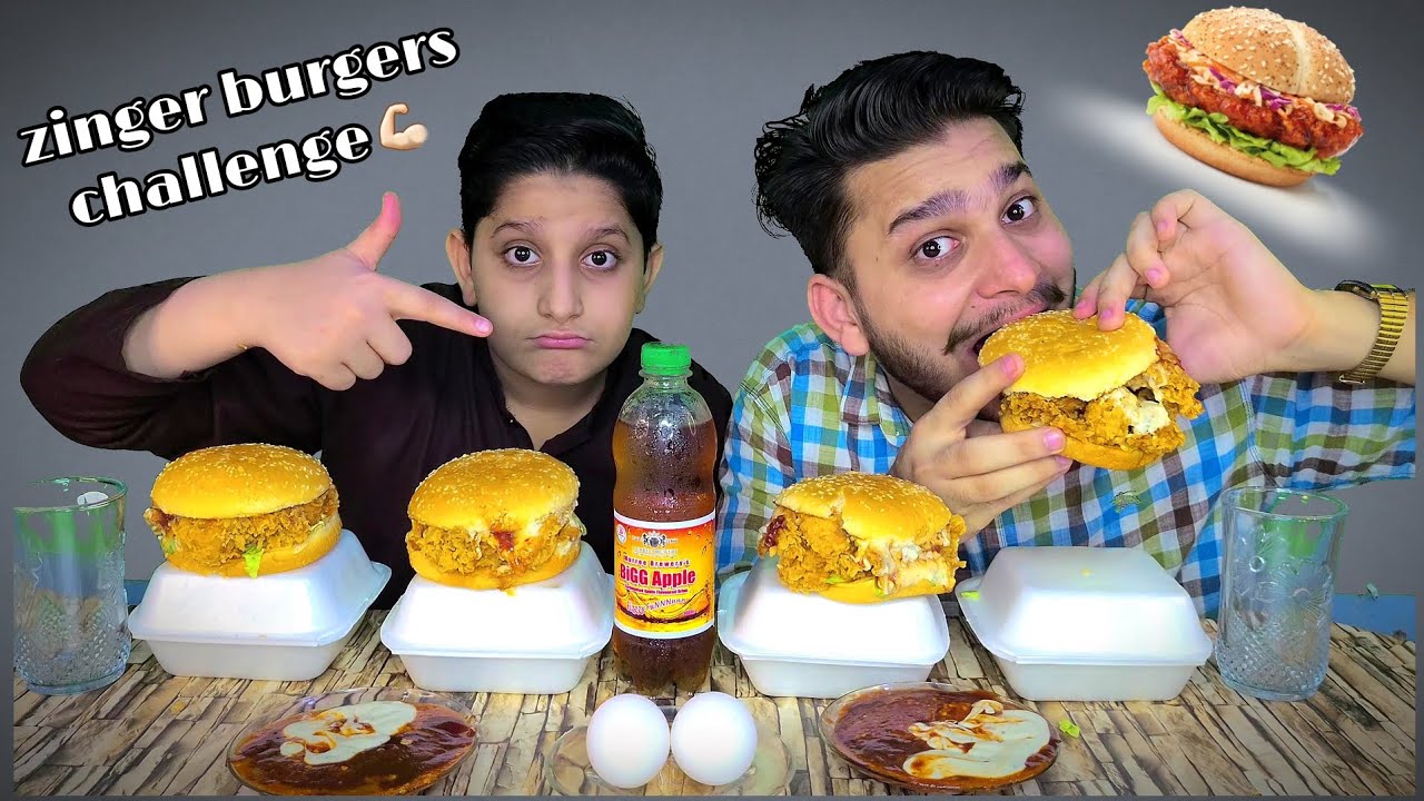 Zinger burgers🍔 Eating challenge 💪🏻with hanny😜. Episode 25 - YouTube