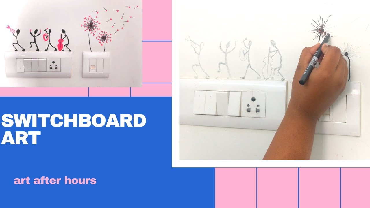 Switchboard Art | Easy Switchboard art using Marker | Room Decor | DIY ...
