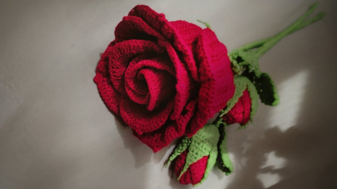 How to crochet rose flower for beginners / Crochet rose tutorial step ...