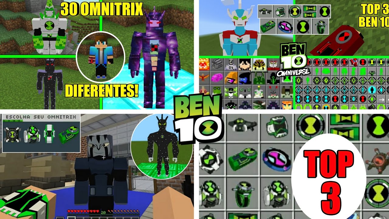 TOP 3 *MELHORES* ADDON/MOD DO BEN 10 PARA O MINECRAFT PE! [The 3 best ...