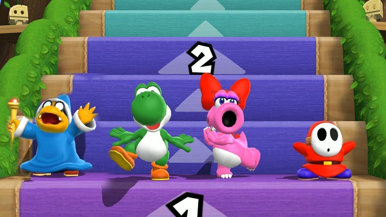 Mario Party 9 Step It Up - 1 vs. Rivals - Kamek vs Yoshi vs Birdo vs ...