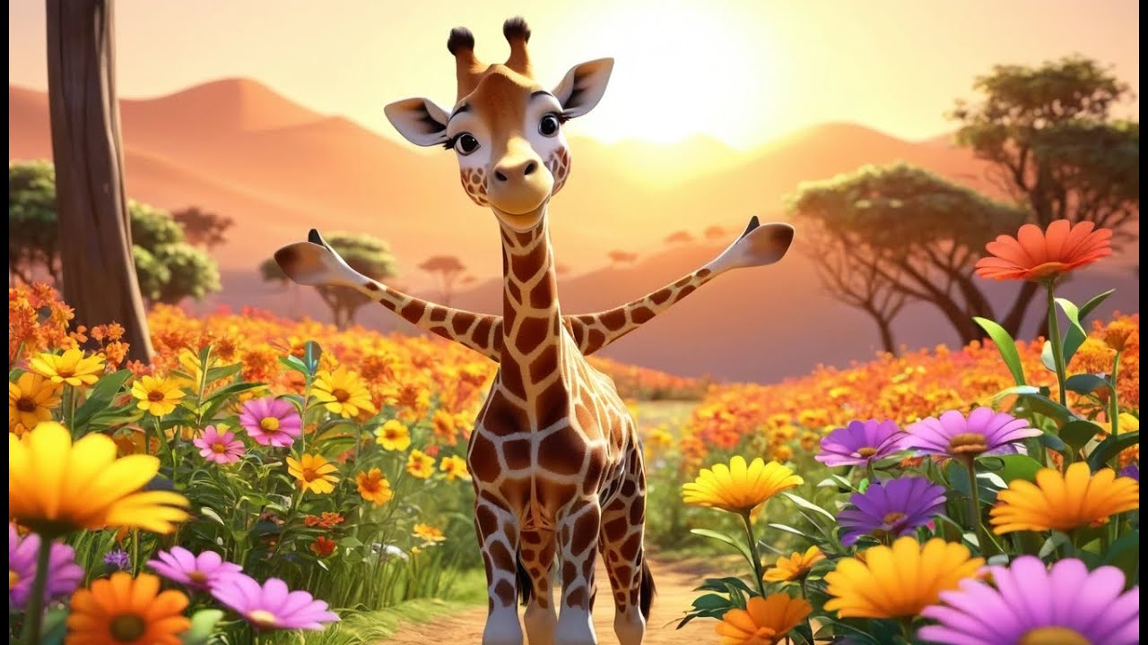 Stretch Your Arms with Giraffe + More | Fun Animal Exercise Rhyme for ...