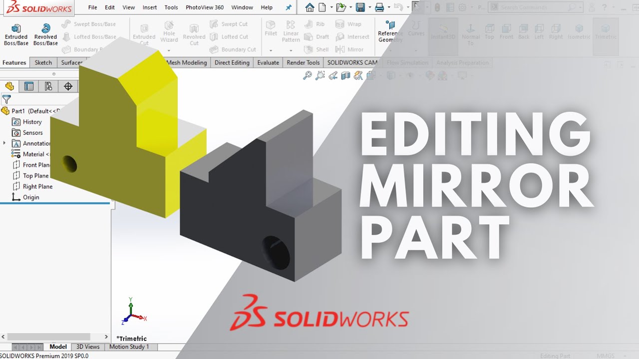 EDITING MIRRORED PART BODIES IN SOLIDWORKS - YouTube