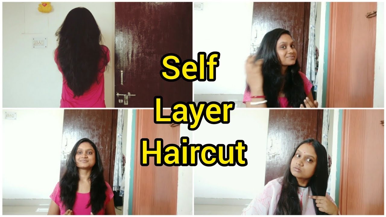How To Cut My Own Hair At Home | Step By Step Layer Hair Cut Tutorial ...