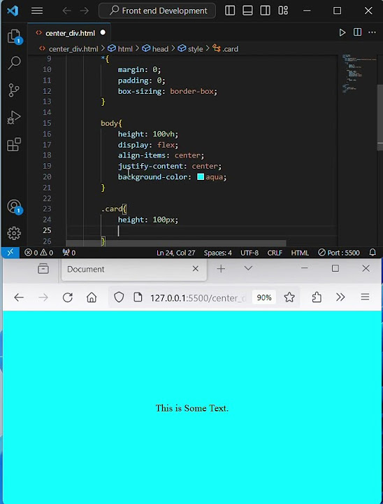 Centering Divcard Element Using Html And Css Html Tutorial Css Tutorial 8984