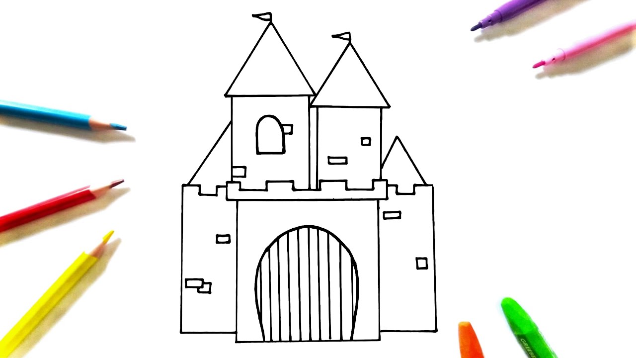 Drawing A Castel With Watercolors - YouTube