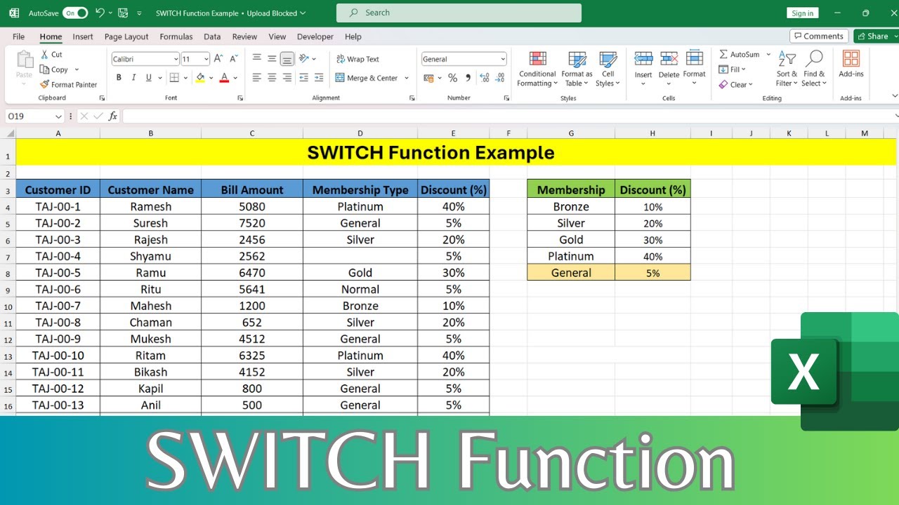 How to use SWITCH Function in Excel | Excel SWITCH Function - YouTube