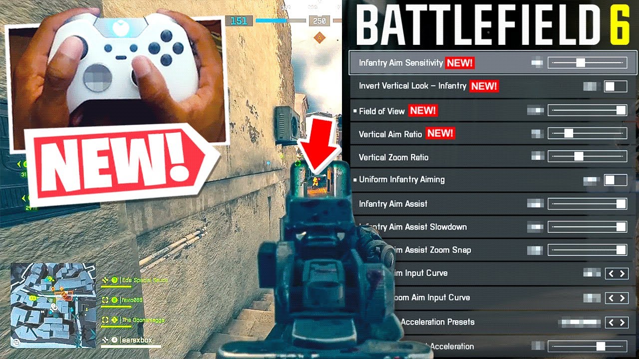 NEW BATTLEFIELD 6 AIM ASSIST SETTINGS in SEASON 1! 🎮 (BF6 Best Settings PS5/XBOX Controller ...