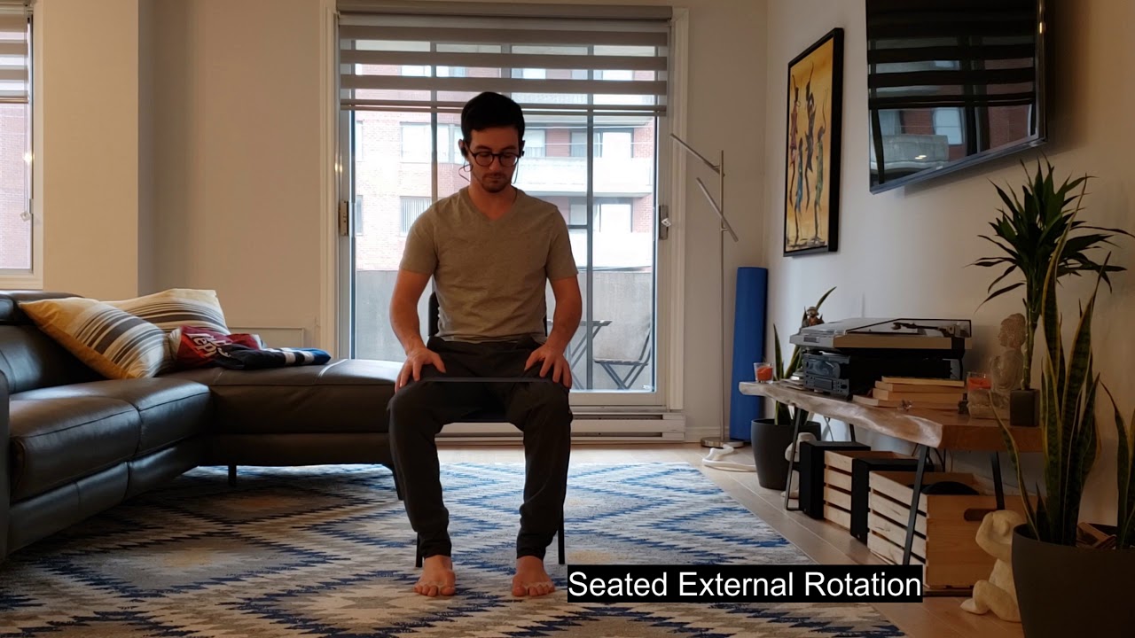 Hip External Rotation Strengthening Exerice - Seated Mini Band External ...