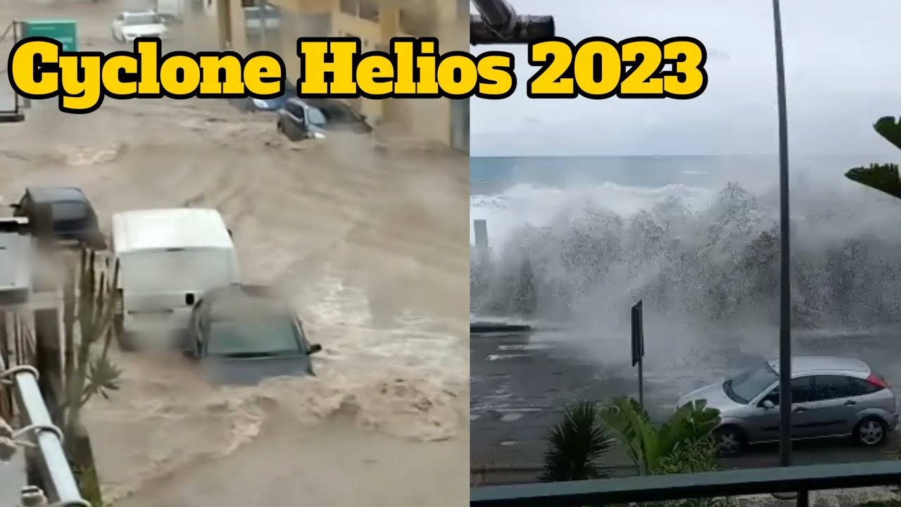 Waves like floods and tsunamis in Sicily! Cyclone Helios damage! İtaly ...