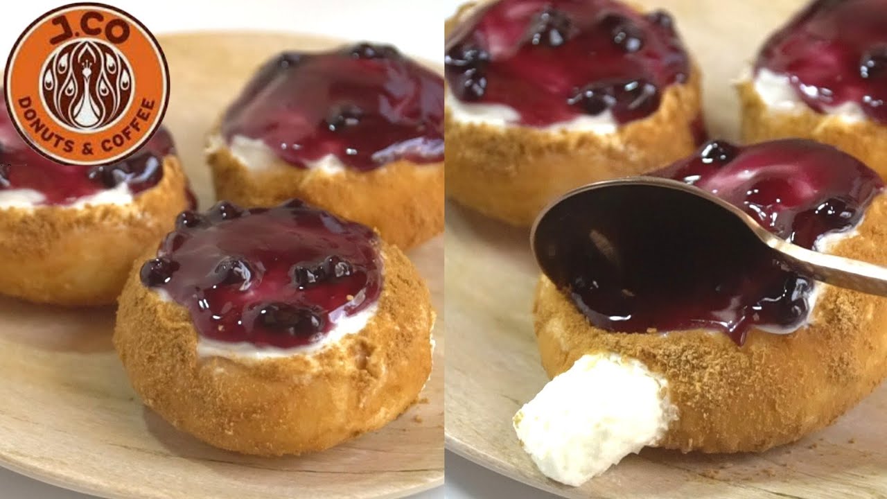 CREAM CHEESE DONUT ALA J.CO/ VERY SOFT BLUEBERRY DONUT/WITH COSTING ...