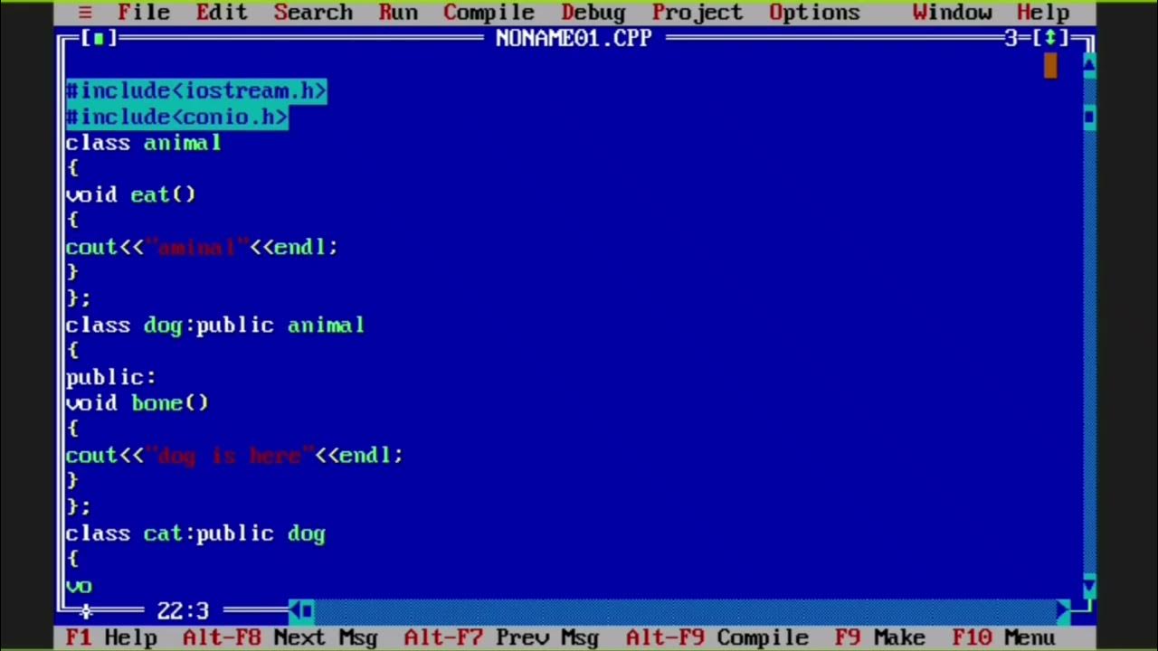 program of multi level inheritance in c++ programming language#c++#clanguage #python#education# ...