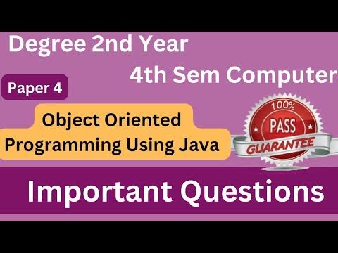 Degree 4th sem computer imp questions *Object oriented programming using Java* # ...