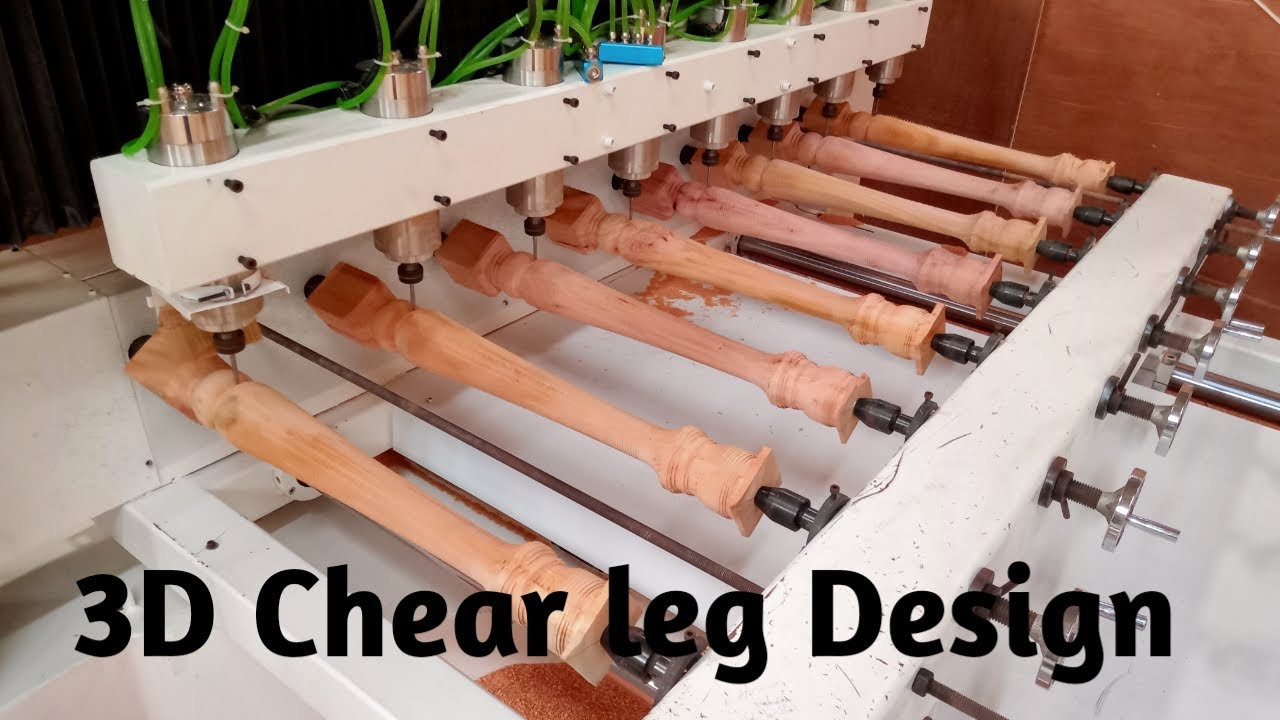 How to make 3D cheir legs with CNC Router..8 Head cheir legs design ...