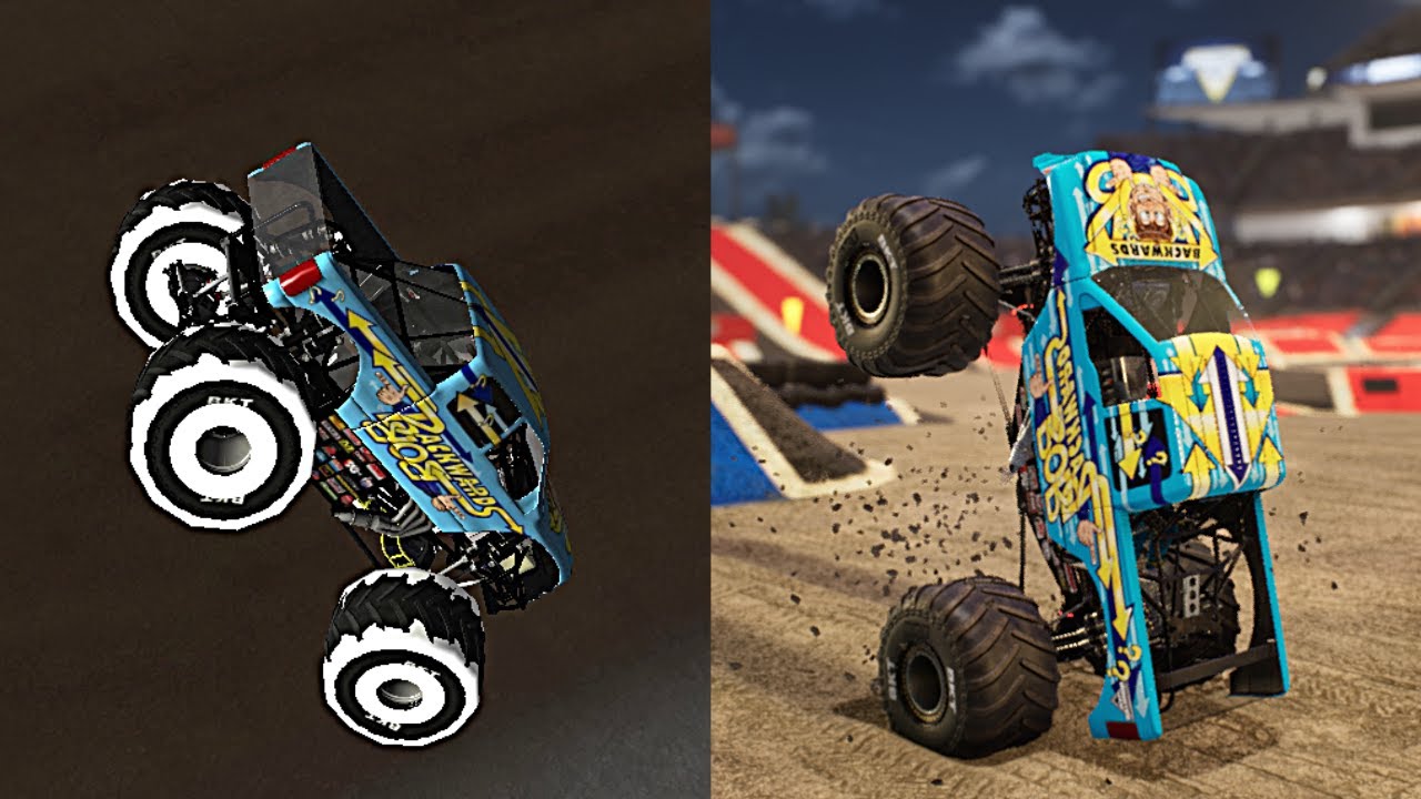 BACKWARDS BOB BEST Freestyle Moments in Monster Jam Games - YouTube