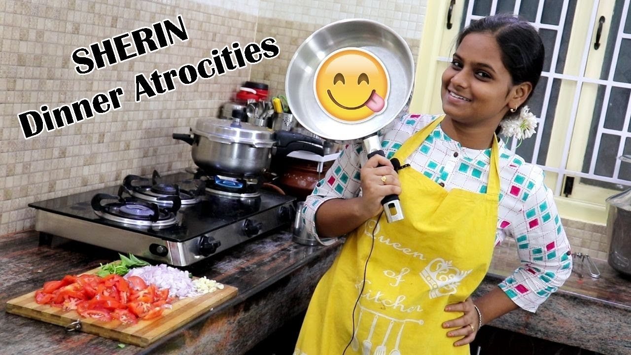 SHERIN Cooking Atrocities | Dinner Vlog | Thakkali Thokku & Rice ...