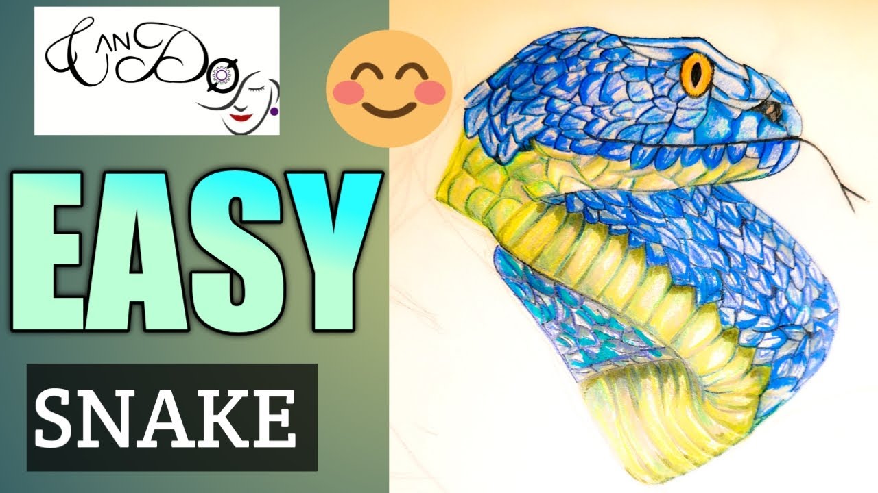 How To Draw A Snake Sketch Step By Step For Beginners| Easy Blue Snake ...