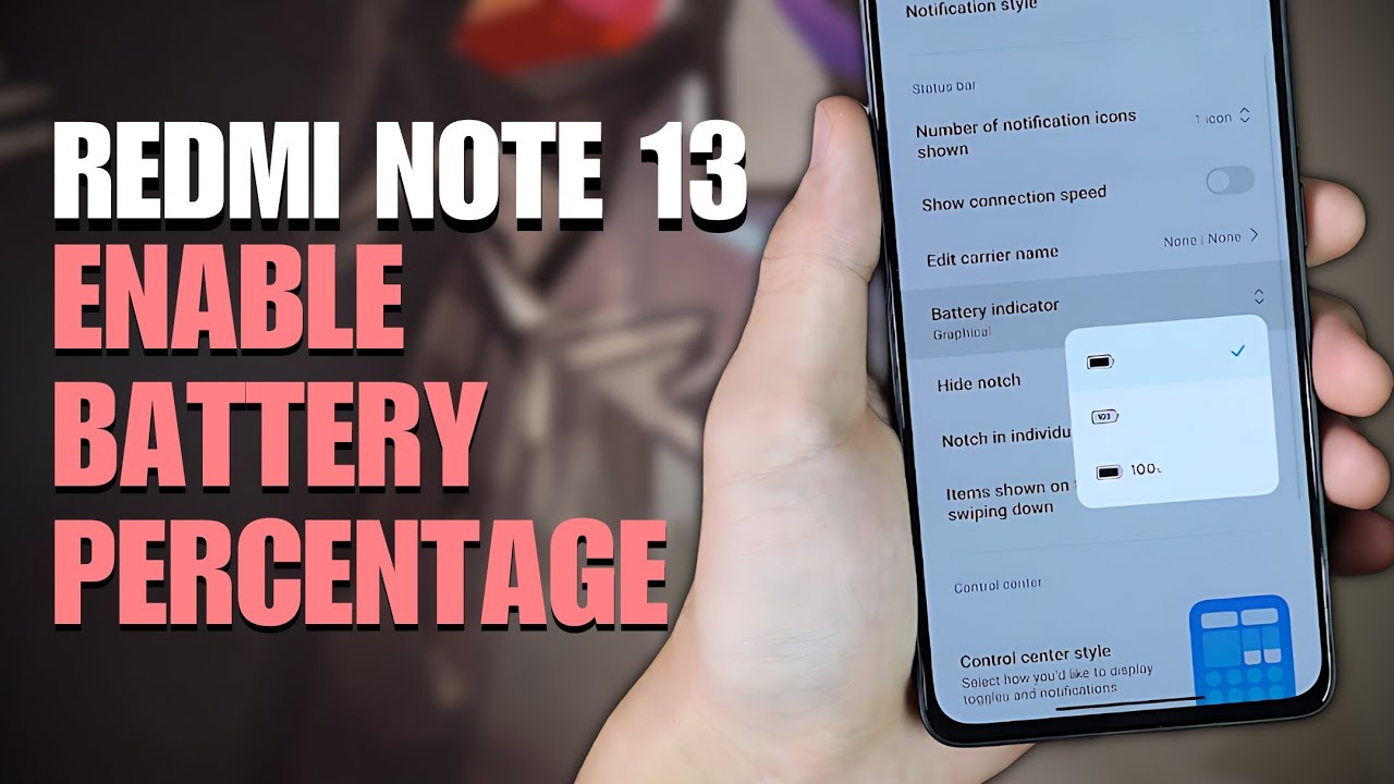 How to enable Battery Percentage on Redmi Note 13 - YouTube
