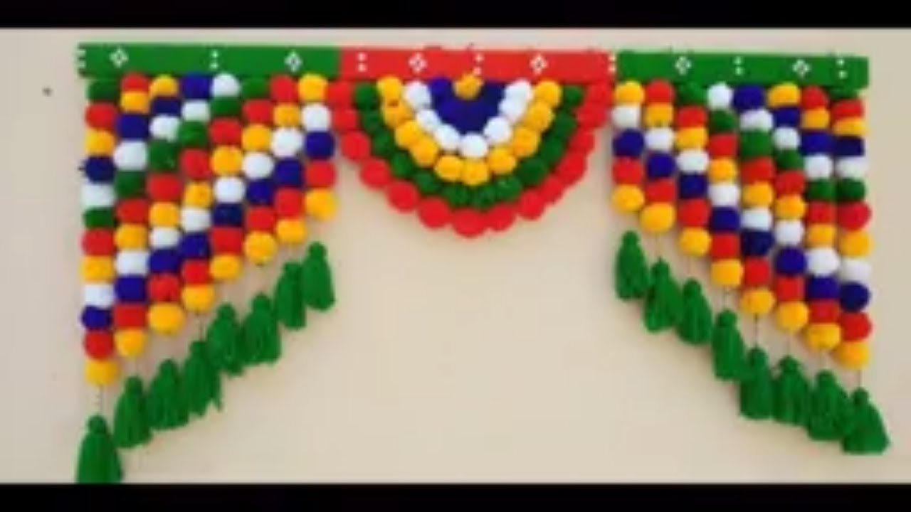 DIY - HOW TO MAKE TORN FROM WOOLEN || BEAUTIFUL TORAN FROM WOOLEN ...