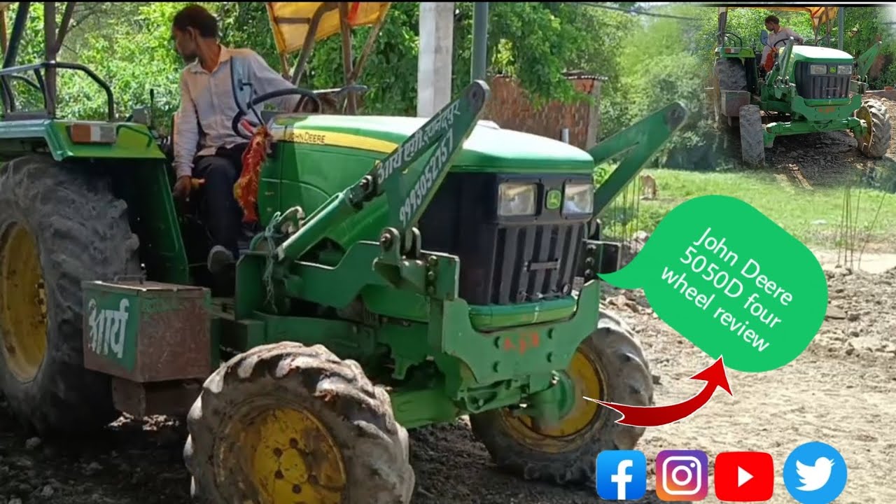 John Deere 5050 D fore wheel review 4x4 - YouTube