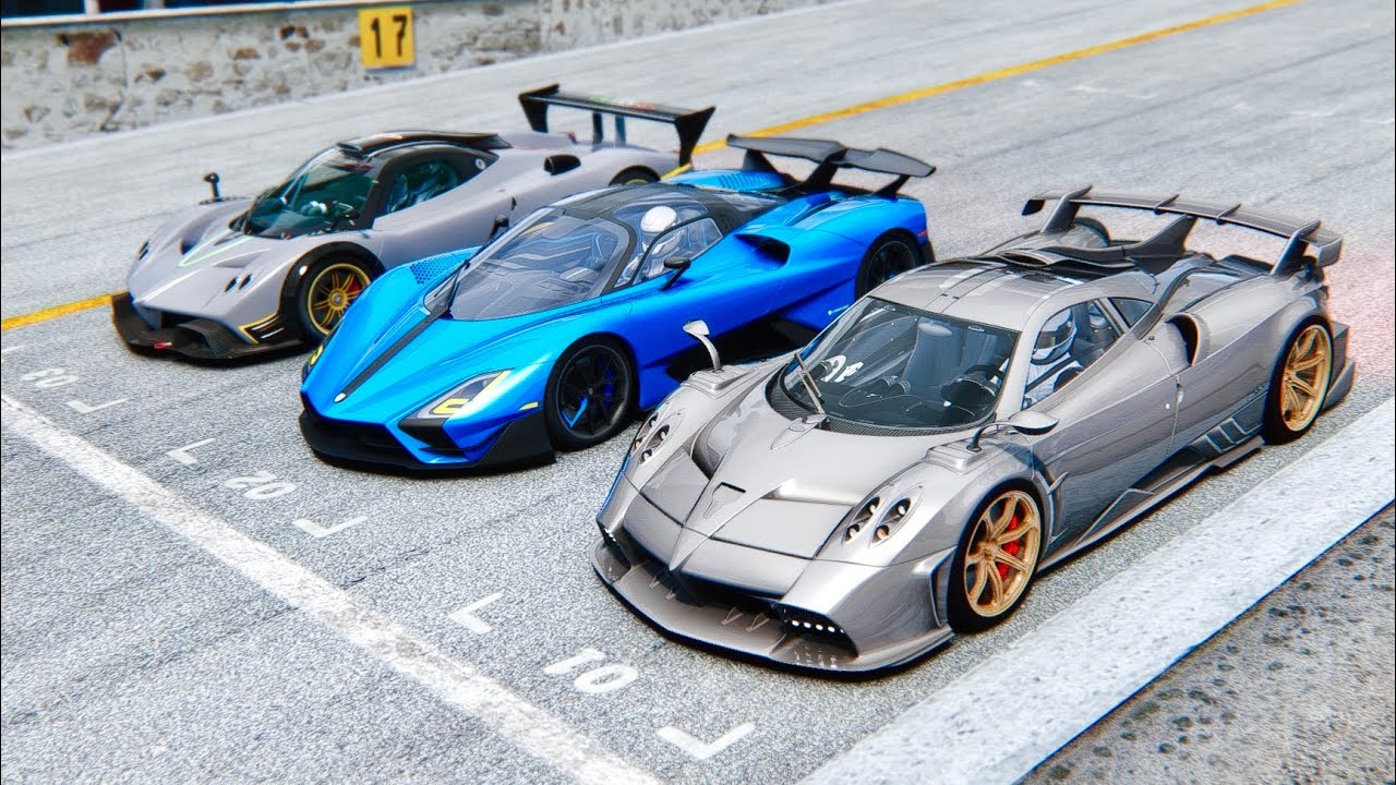 2022 SSC Tuatara Striker vs Pagani Imola vs Pagani Zonda R at Imola GP ...