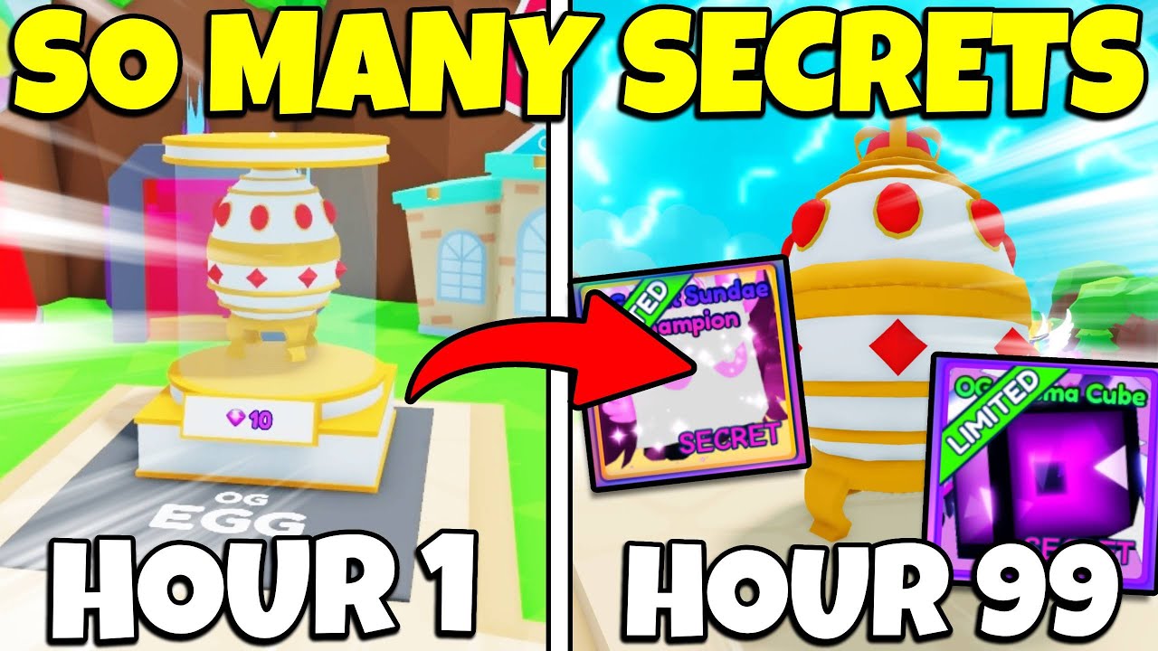 I HATCHED SO MANY SECRETS FROM THE OG EGG IN BUBBLE GUM SIMULATOR ...