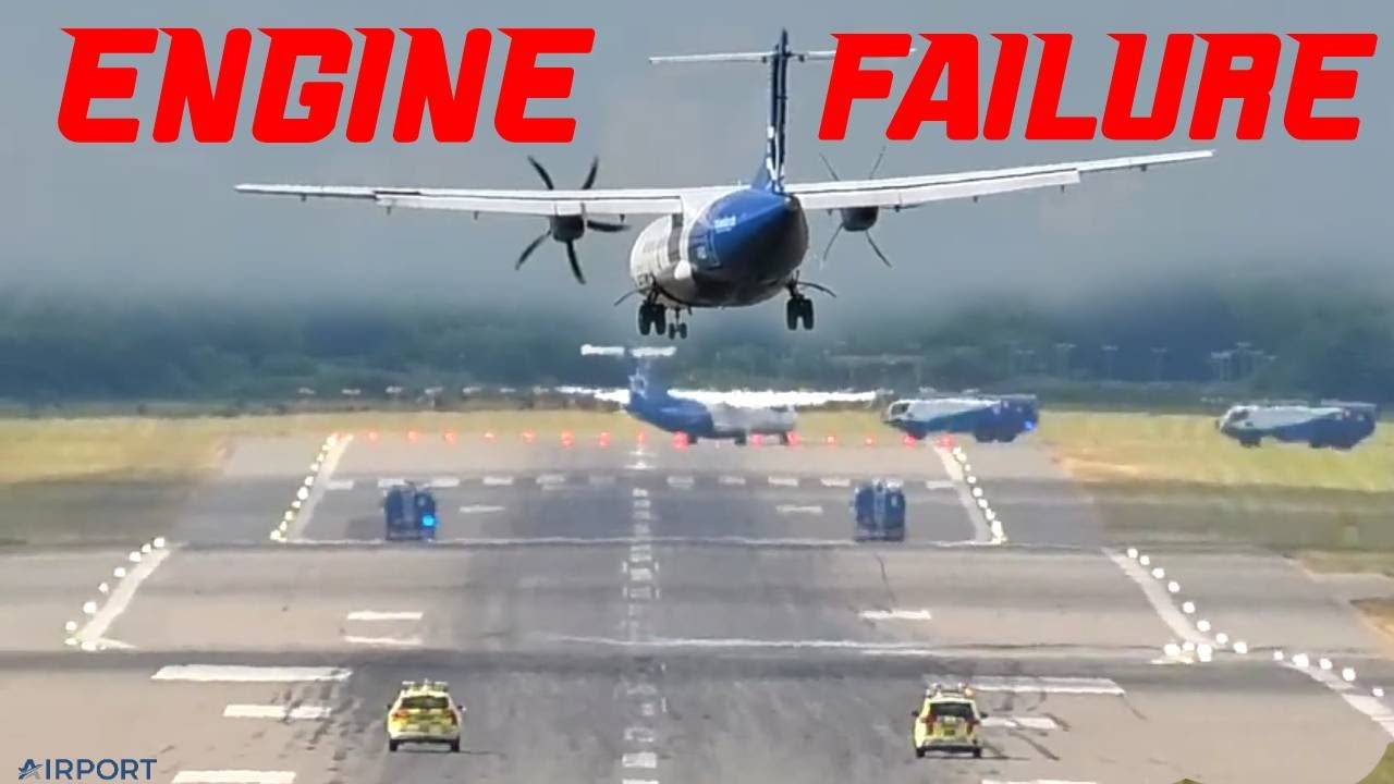 ENGINE FAILURE LANDING⚠️ ATR-72 Has To Land With 1 PROP Engine in 30MPH ...