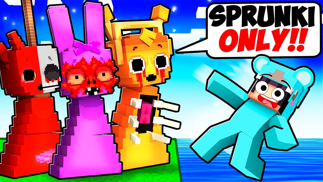 ONE SPRUNKI on a EVIL SPRUNKI ONLY Island! - YouTube