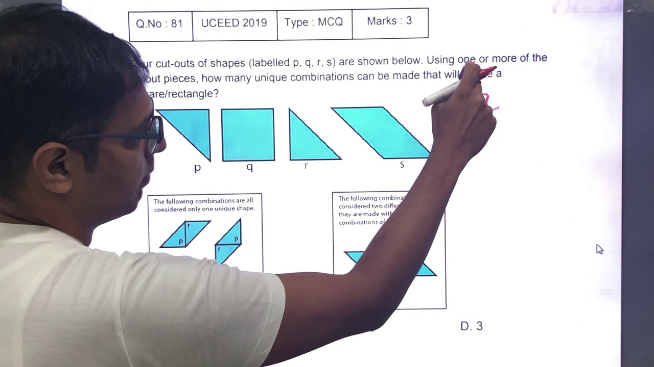 UCEED 2019 Solved Paper - Solution for Question No. 81 - YouTube